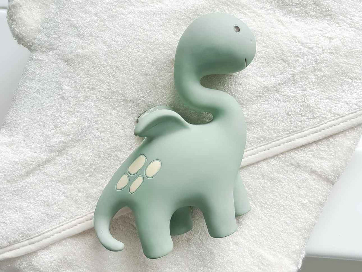 Winnie Parkes Diplo the Dino-Dragon Sage Green | Best Natural Teether | Dinosaur Teething Toy ...