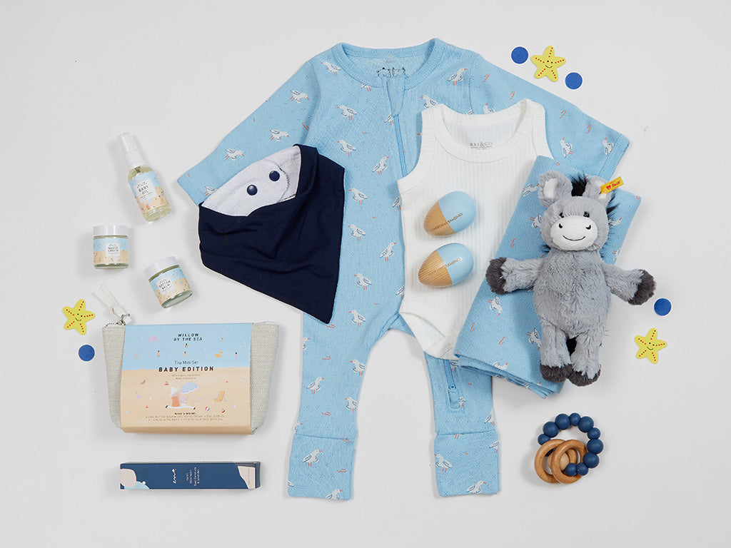 Young Willow Gift Hamper | In Flight Baby Boy Gift Boxed Hamper | Blue ...
