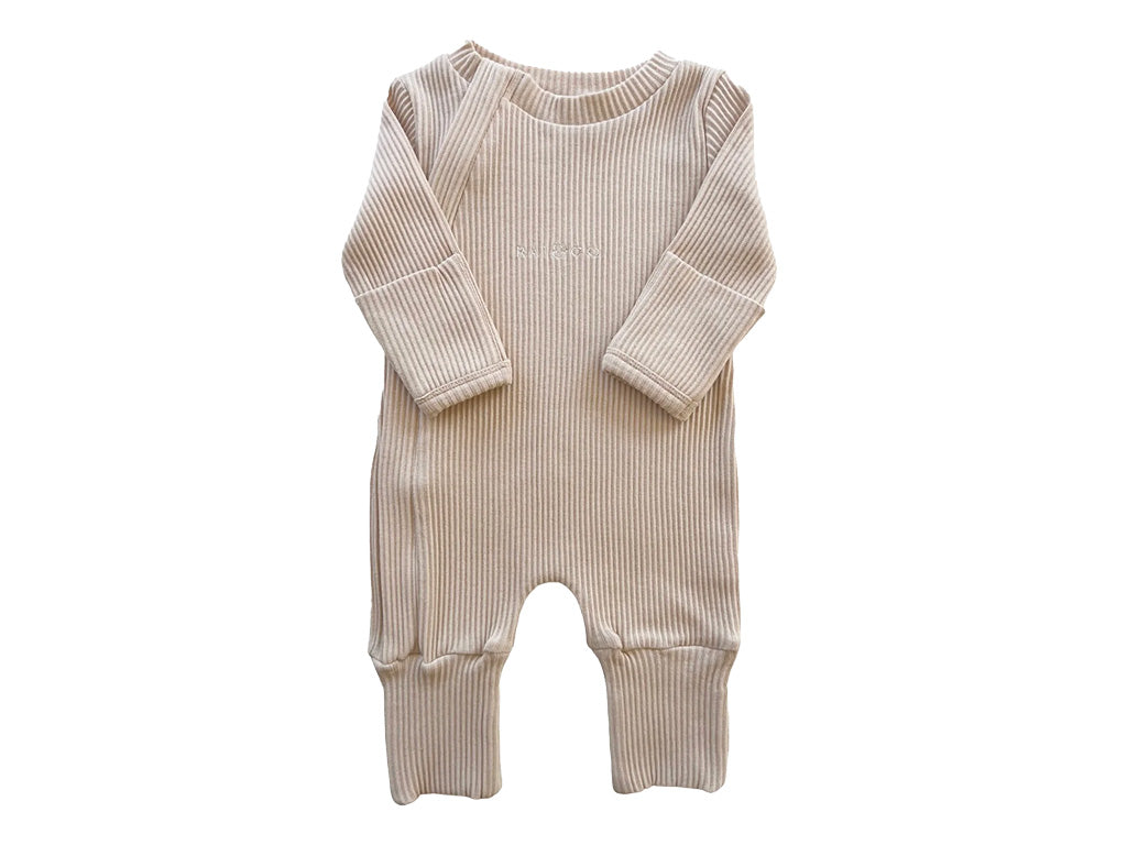 Rai & Co Ribbed romper in Beige | Best baby jumpsuits for new parents ...