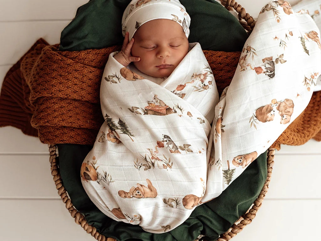 Snuggle Hunny Bear Swaddle | Organic Muslin Baby Wrap | Young Willow ...