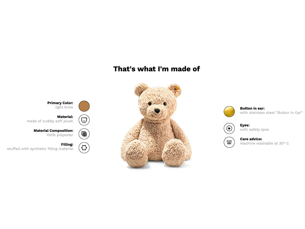 Steiff Jimmy Teddy Bear 55cm | Steiff Bears Australia | Light Brown ...