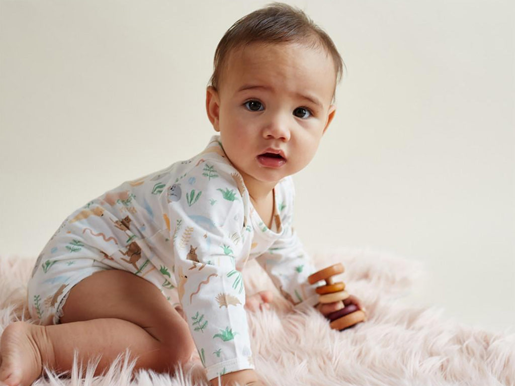 Halcyon Nights Outback Dreamers Long Bodysuit | Australiana baby gift ...