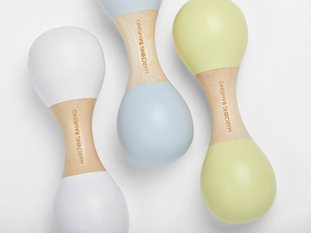 Marching Bambino White Double Maraca | Baby musical instruments | YW ...